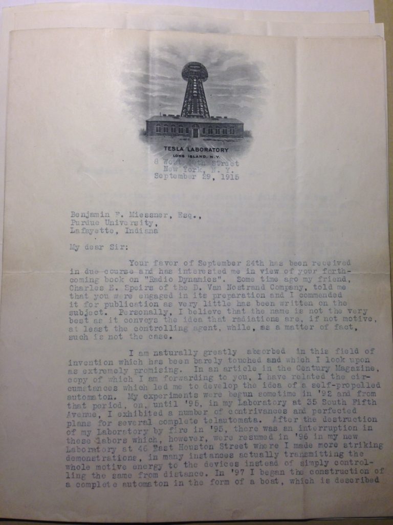 "My dear Stanford..." Letters from Tesla at the New York Public Library ...