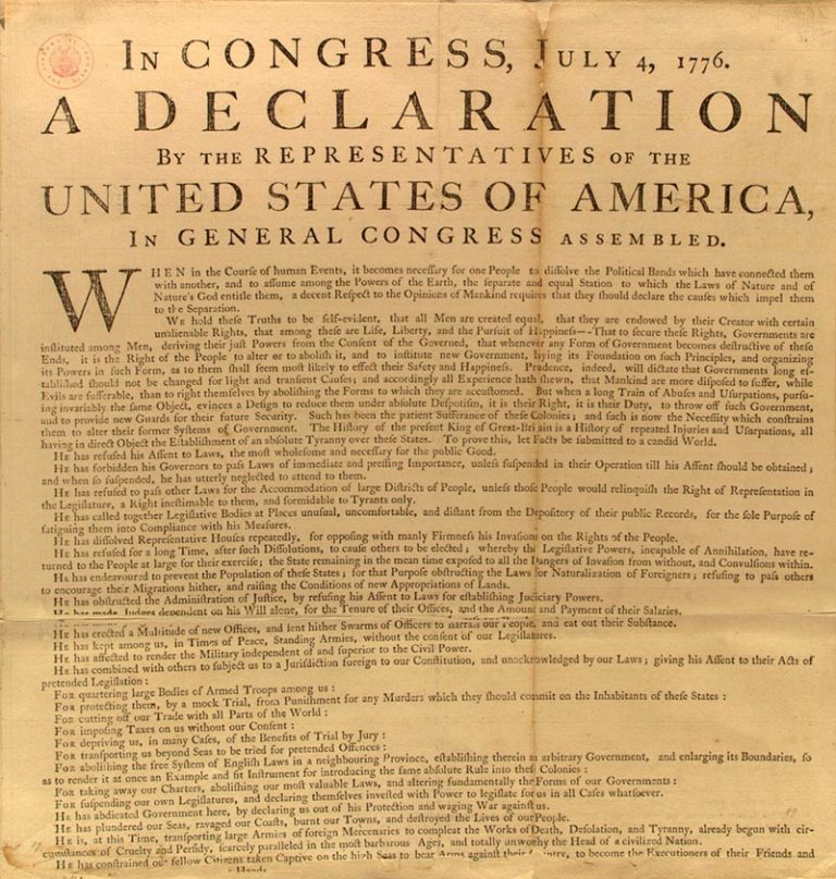 George Washington's copy of the Declaration of Independence - The ...