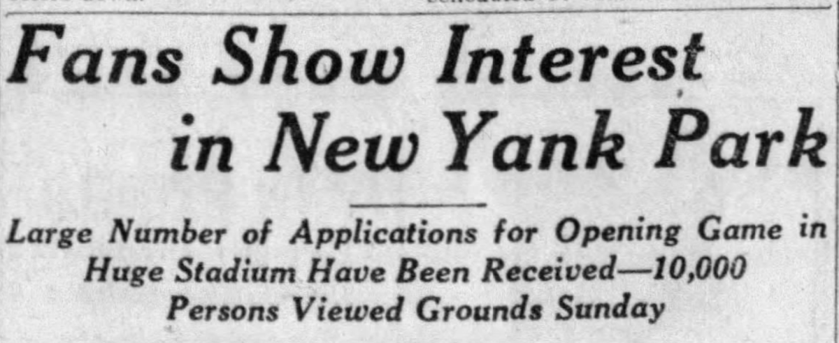 100 years ago today, the Yankees played their first game at Yankee ...
