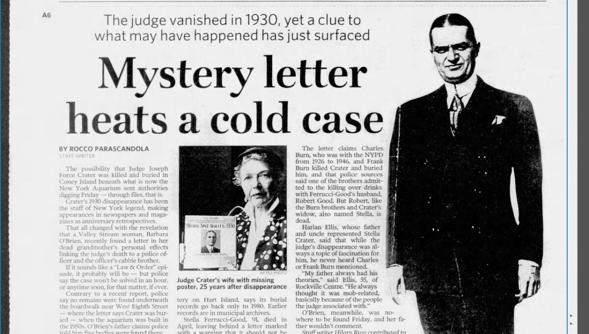 The Disappearance of Judge Crater: A notorious crime saga in 1930s New ...